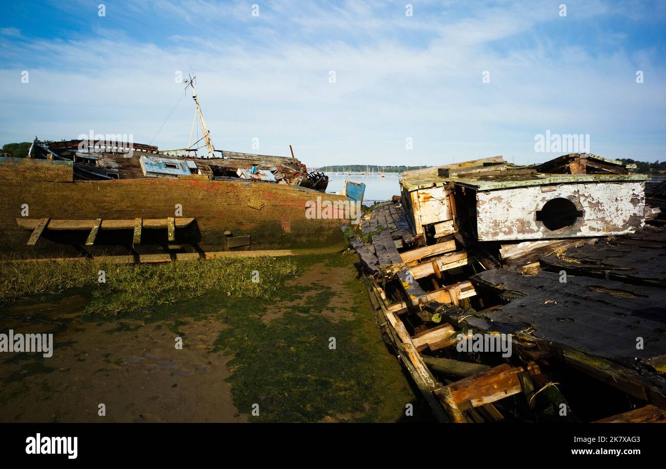 Pin Mill on the river Orwell near Ipswich is a graveyard to wooden ...