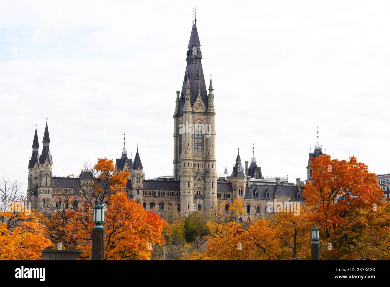 The West Block of Parliament Hill is pictured as fall colours peak in ...