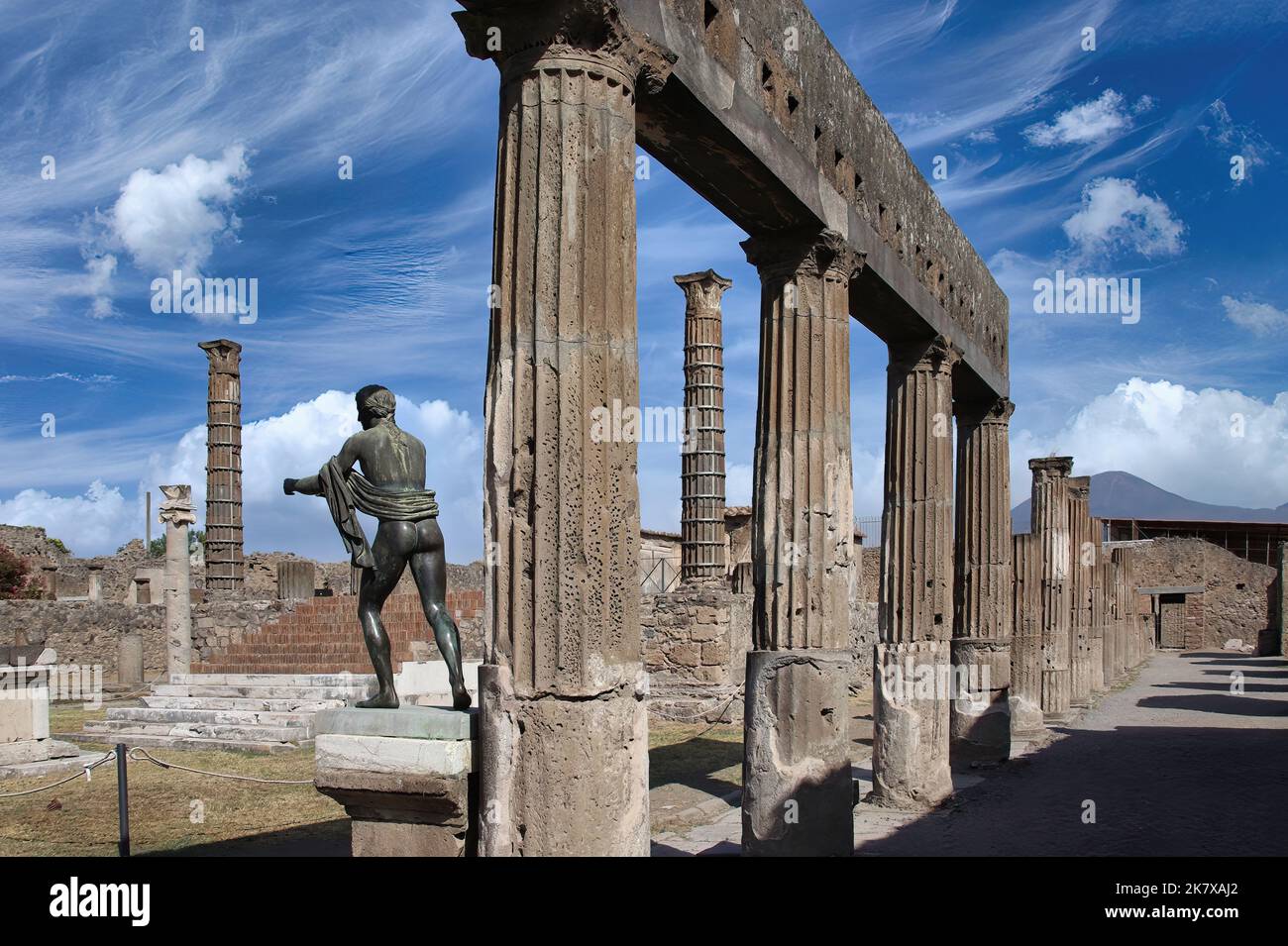 The Temple of Apollo where stands the bronze statue of Apollo in the ...