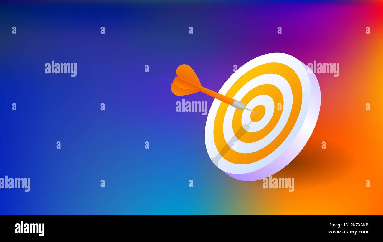 Business background with goal and achievements concept. Blue and orange ...