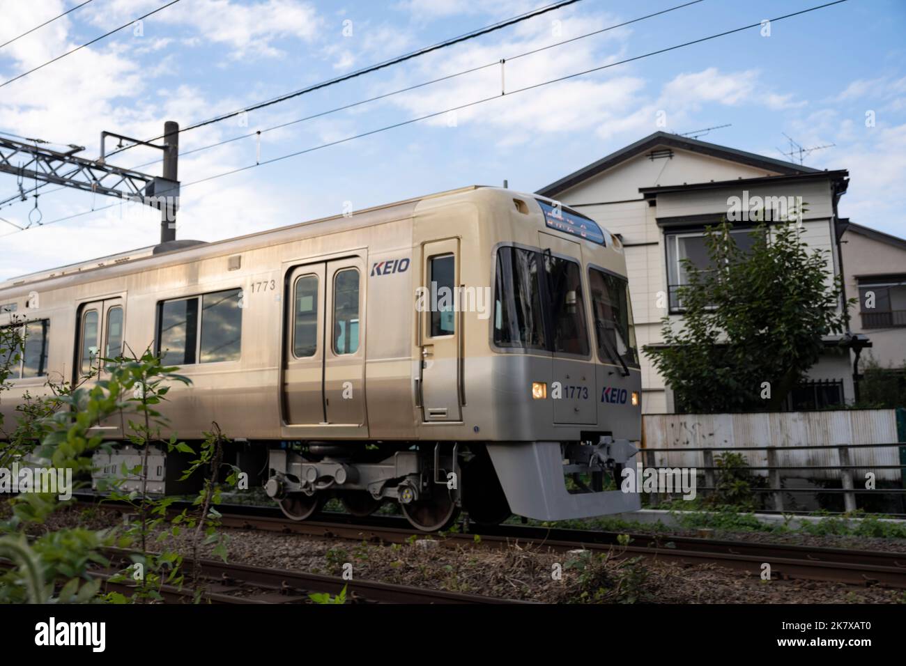 Tokyo, Japan. 19th Oct, 2022. A Keio Inokashira Line train, running ...