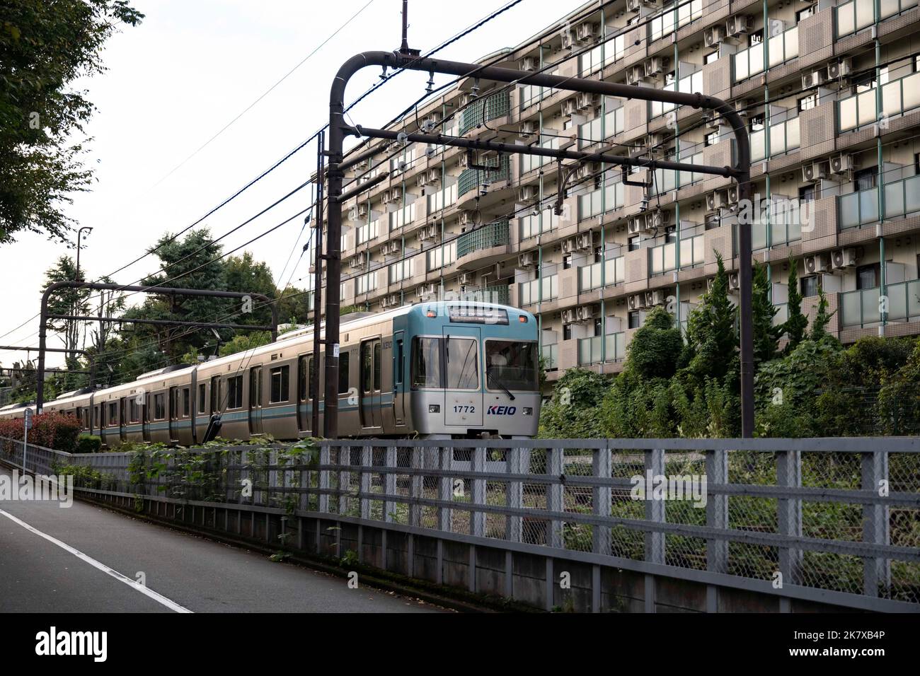 Tokyo, Japan. 19th Oct, 2022. A Keio Inokashira Line train, running ...