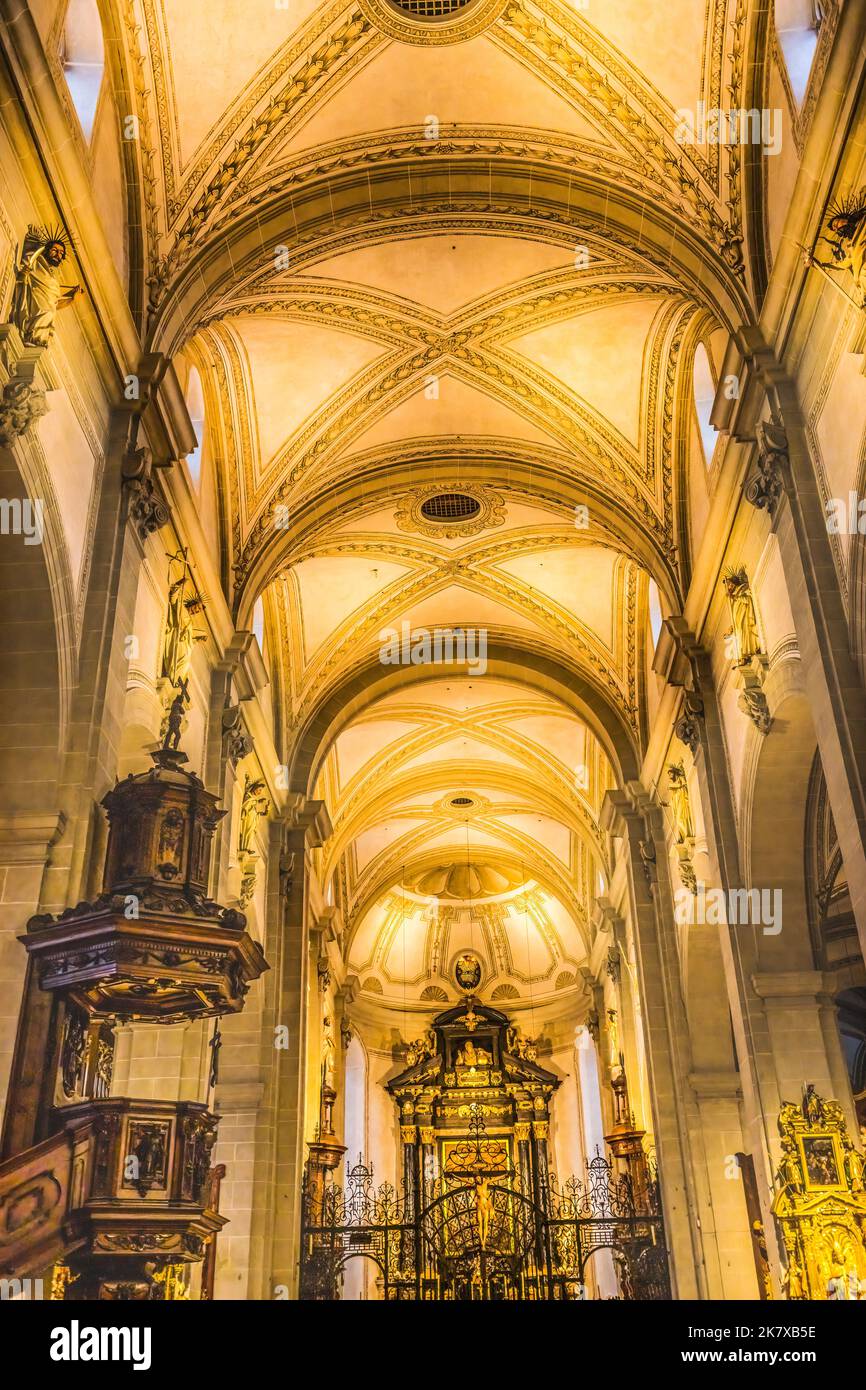 Colorful Leodegar Church Basilica Altar Lucerne Switzerland Orignally a ...
