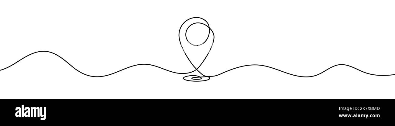 Map pin line background. One line drawing background. Continuous line ...