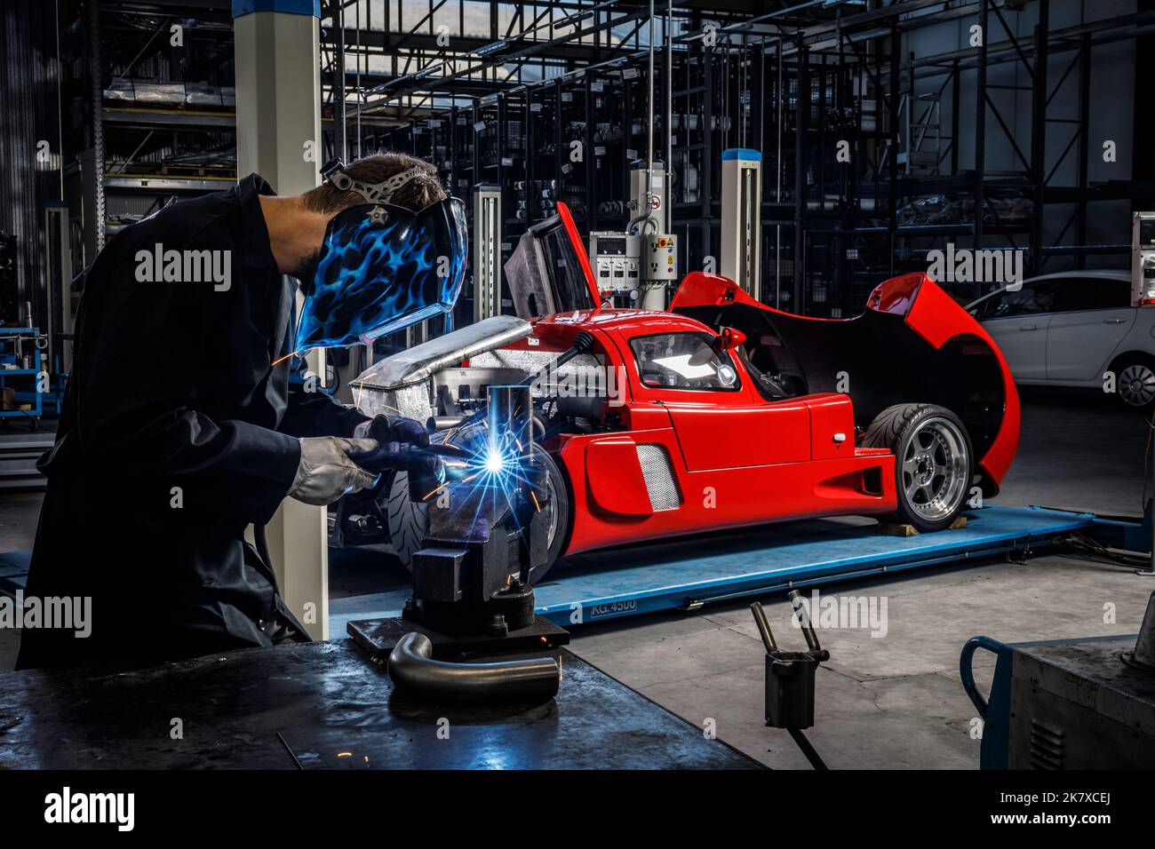 Welding works motorsport mechanical preparation Stock Photo - Alamy