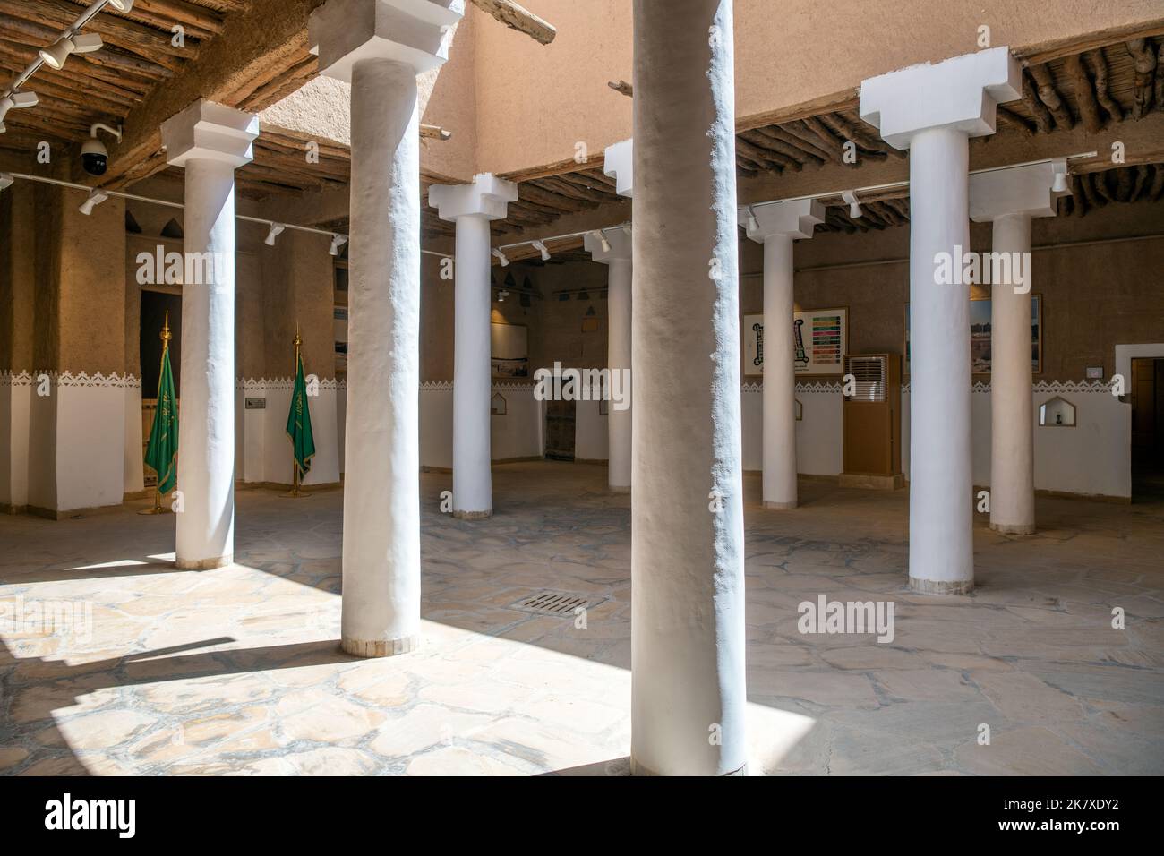 Interior National Museum courtyard with columns Riyadh Saudia Arabia ...