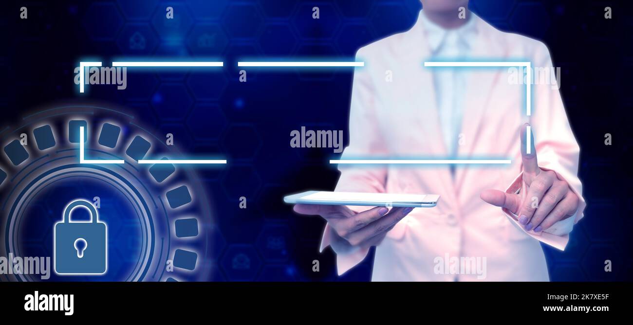 Man Standing Holding Tablet And Pressing On Search Bar. Business Man ...