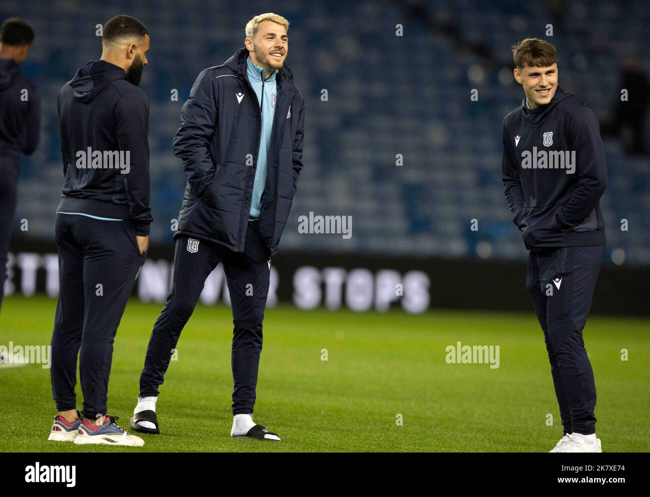 Dundee's Tyler French (centre) and Josh Mulligan (right) before the ...