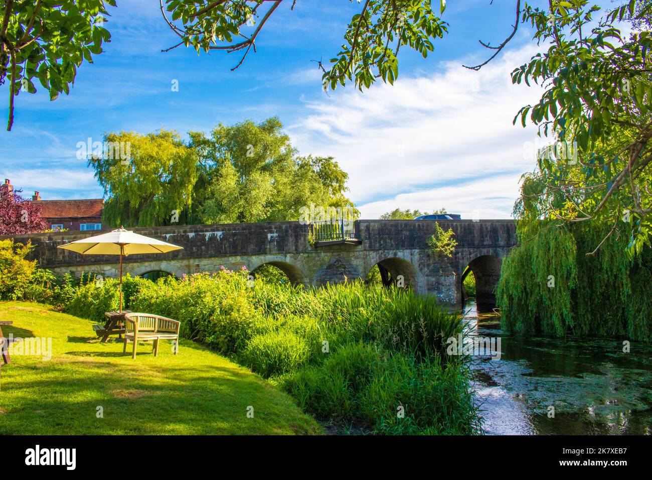 View of The River Stour in Wye village.It is a river in Kent, England ...