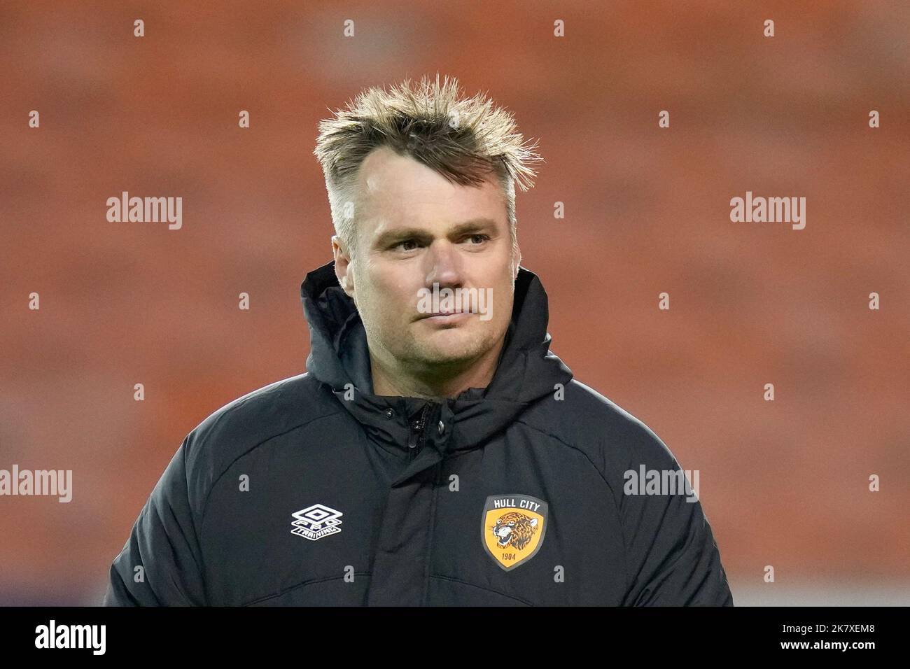 Robbie Stockdale coach at Hull City inspects the pitch before the Sky ...