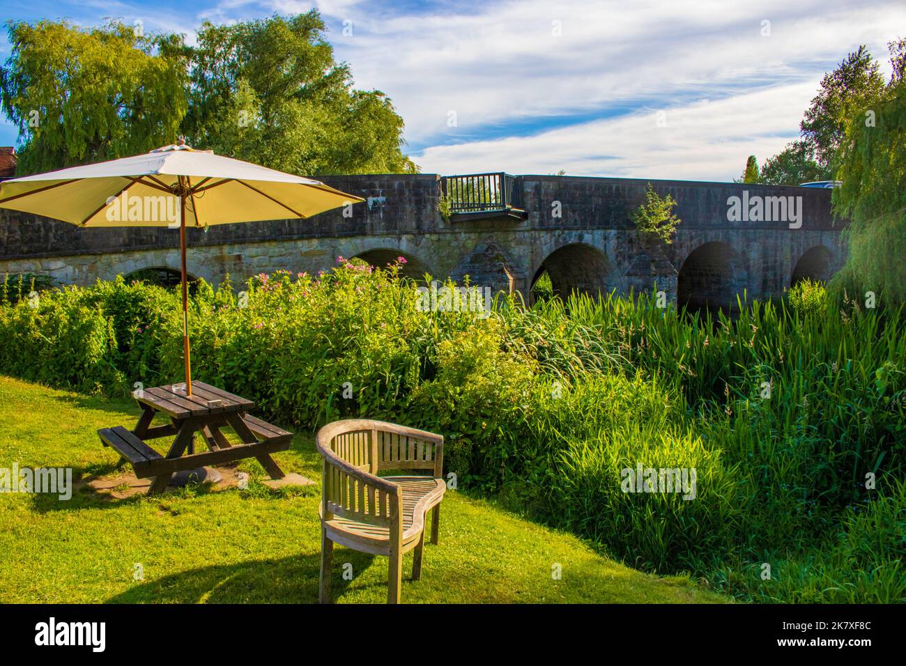 View of The River Stour in Wye village.It is a river in Kent, England ...