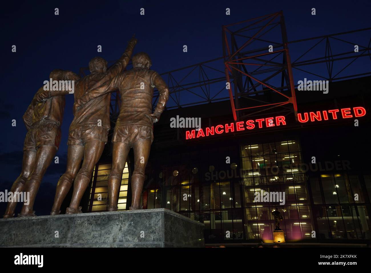 The United Trinity statue of George Best, Denis Law and Sir Bobby ...