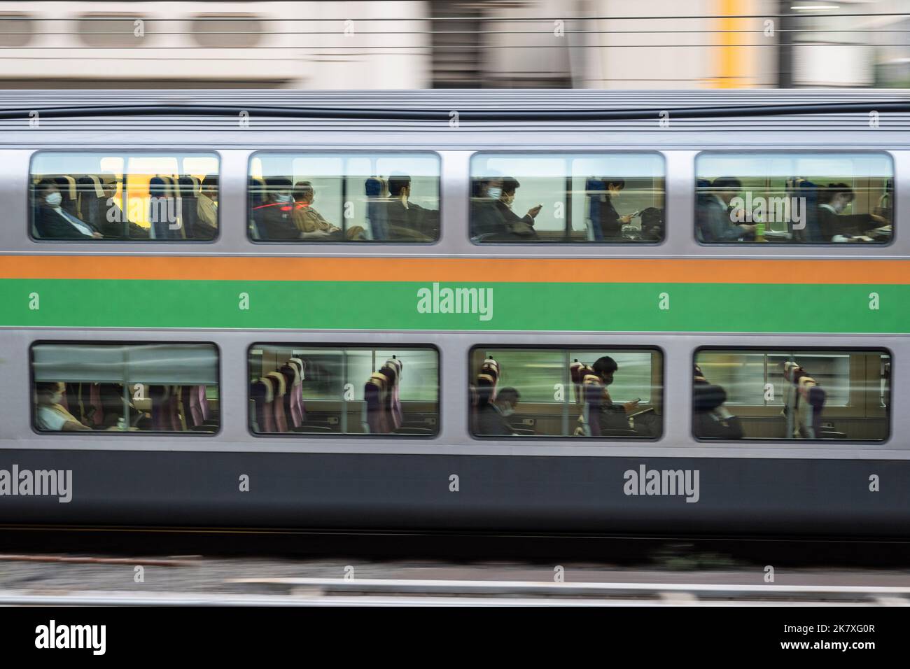 Tokyo, Japan. 19th Oct, 2022. A JR East intercity express train first ...
