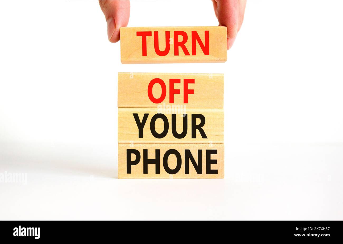 Turn off your phone symbol. Concept words Turn off your phone on wooden ...