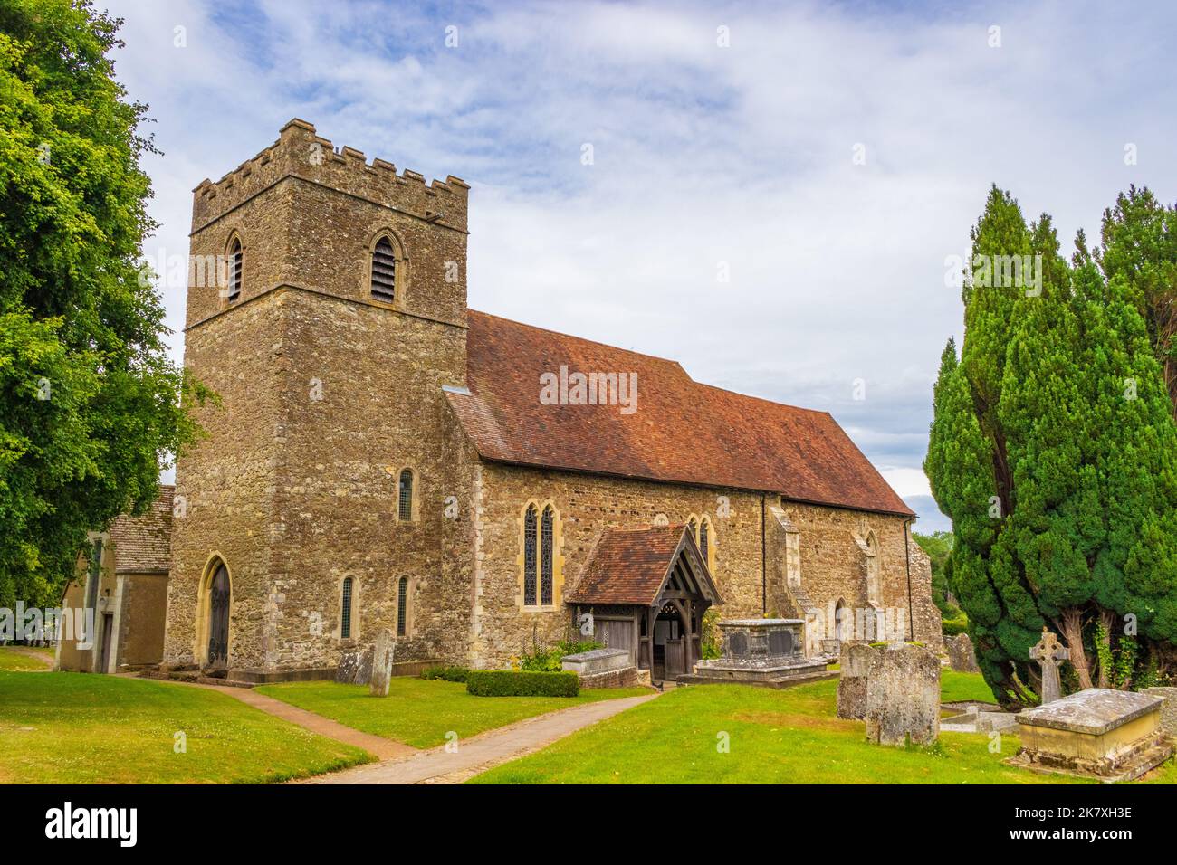View of St Peter and St Paul's Church, Saltwood village,Kent UK Stock ...