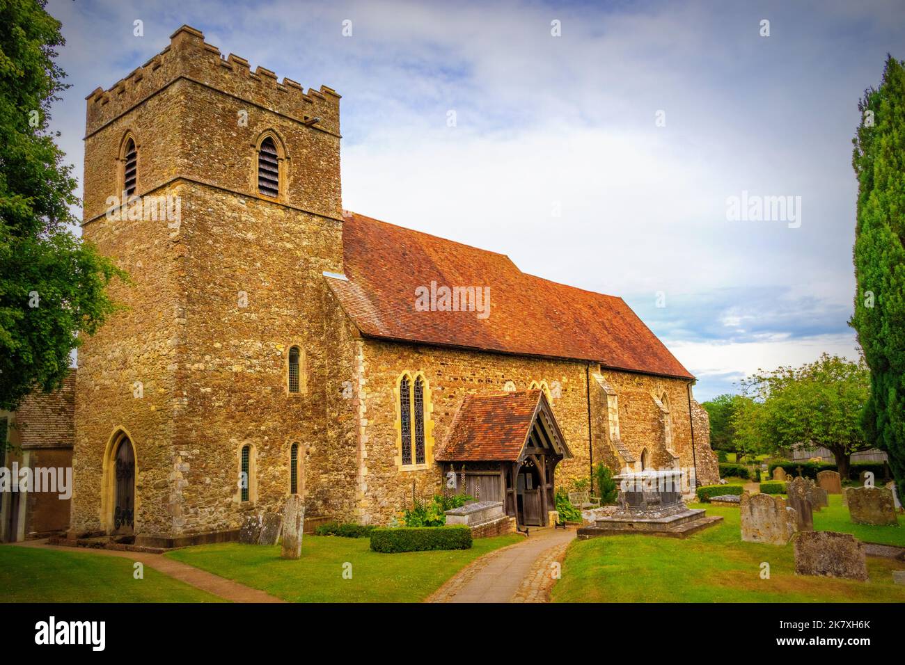 View of St Peter and St Paul's Church, Saltwood village,Kent UK Stock ...