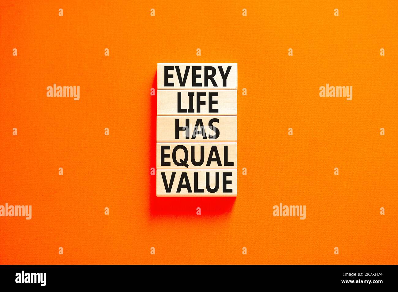 Every life has equal value symbol. Concept words Every life has equal ...