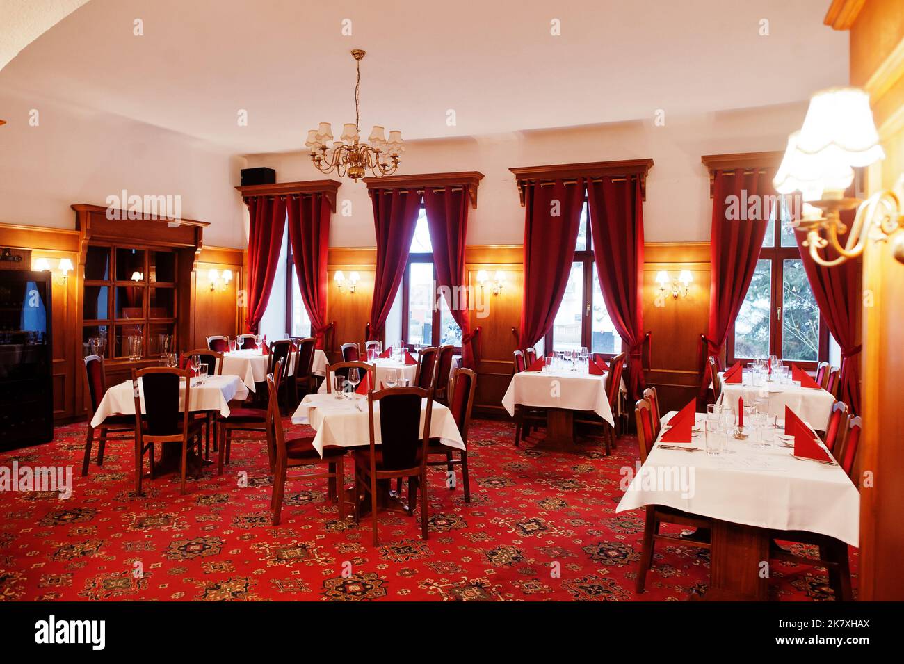 Drnholec, Czech Republic - March 04, 2022: Hotel Drnholec restaurant in ...