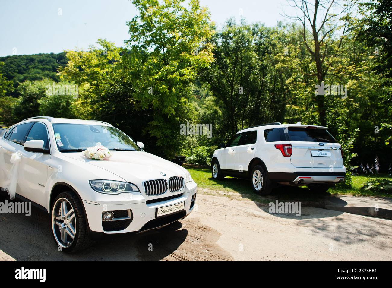 Zalischyky, Ukraine - Jule 12, 2021: Ford Explorer and BMW X6 at ...