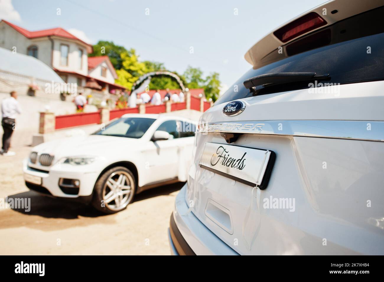 Zalischyky, Ukraine - Jule 12, 2021: Ford Explorer with Friends license ...
