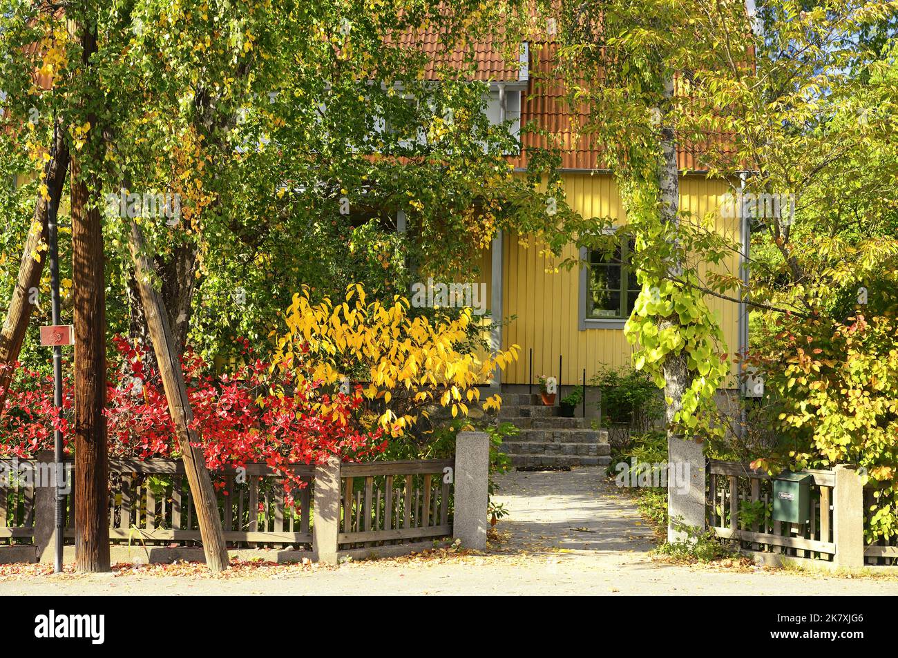 Swedish housing in autumn, Stockholm in Sweden Stock Photo - Alamy