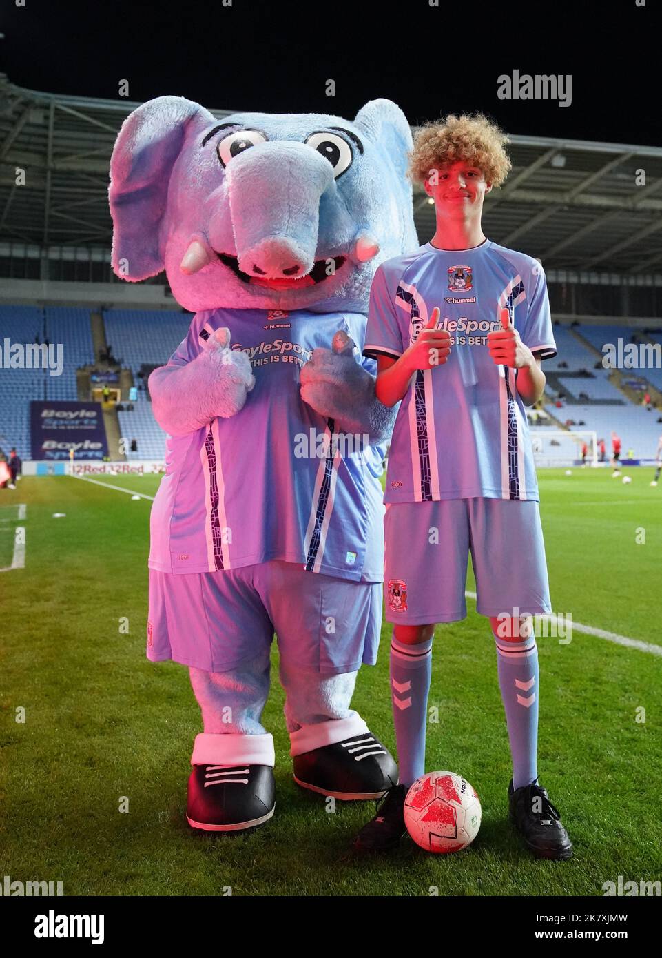 Mascots pose for a picture with Coventry Mascot Sky Blue Sam ahead of ...