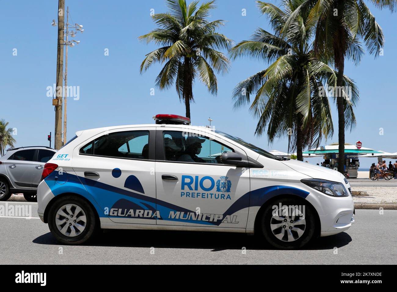 Police car vehicle of Rio de Janeiro Guarda Municipal squad patrolling ...