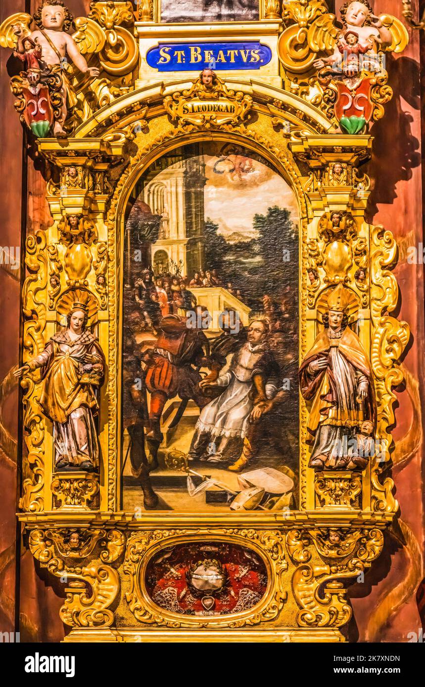 Colorful Saint Beatus Painting Altar Leodegar Church Basilica Lucerne ...