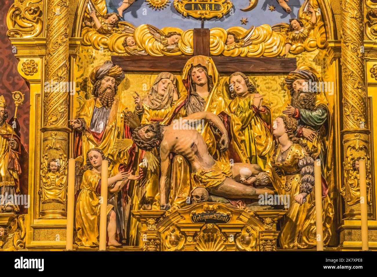 Colorful Virgin Mary Jesus Pieta Altarpiece Chapel Leodegar Church ...