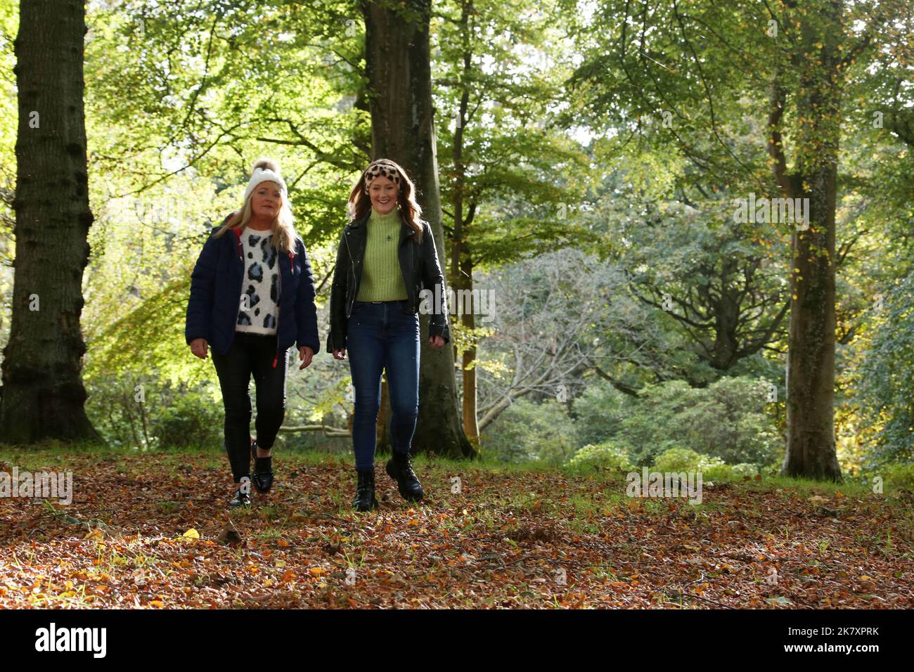 Two middle aged beautiful caucasian women in Belleisle Park, Ayr ...