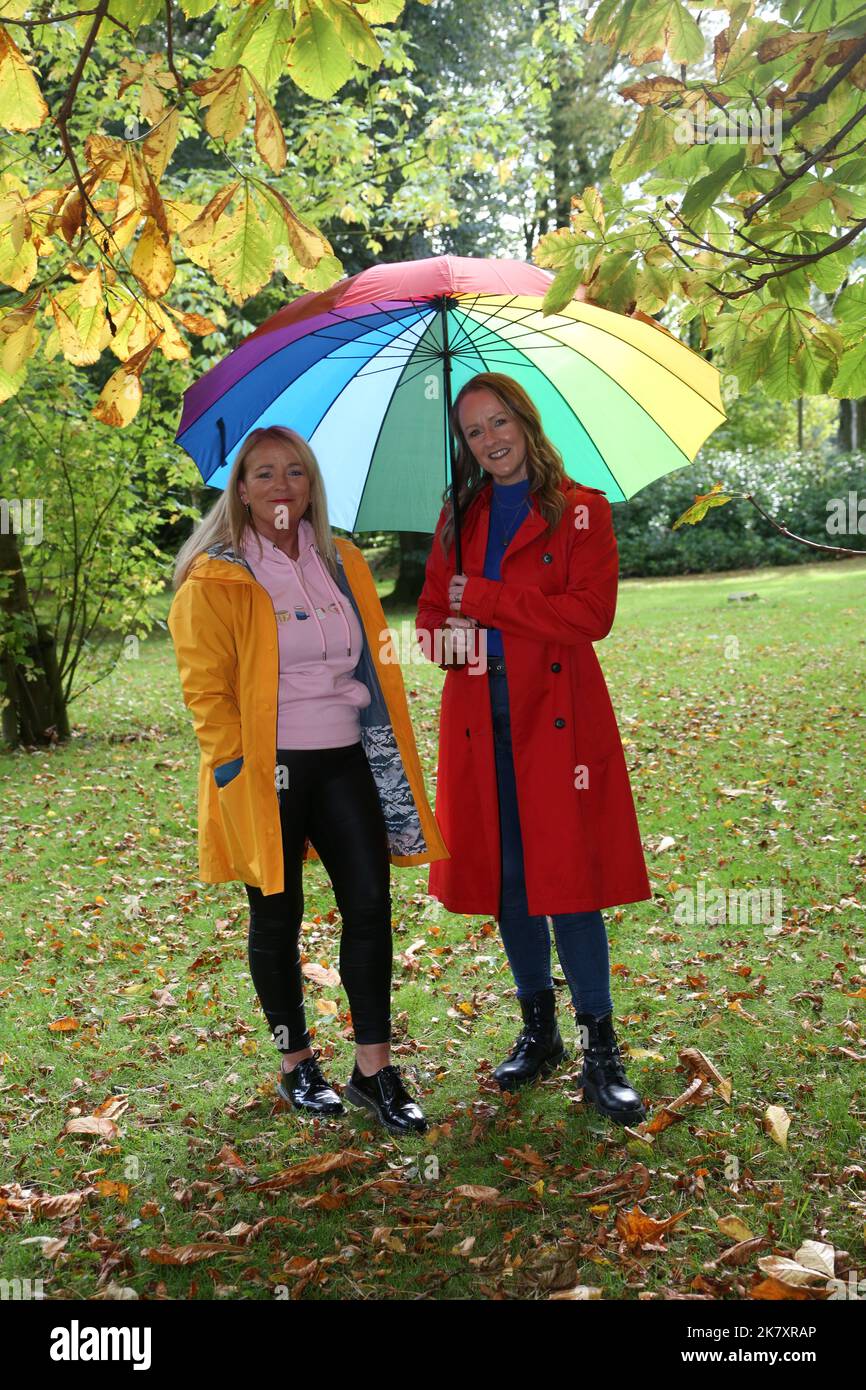 Two middle aged attractive caucasian women in Belleisle Park, Ayr ...