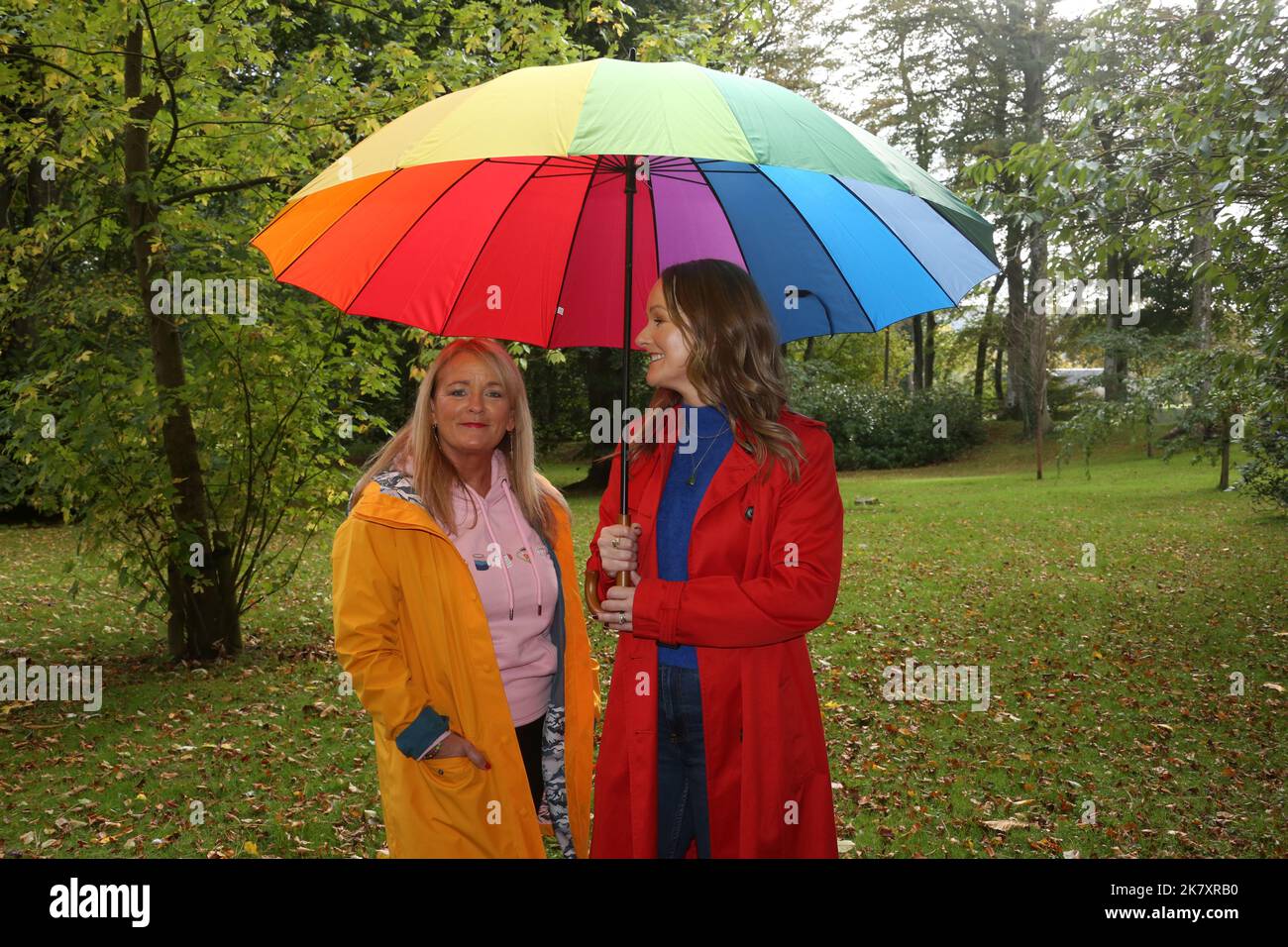 Two middle aged attractive caucasian women in Belleisle Park, Ayr ...