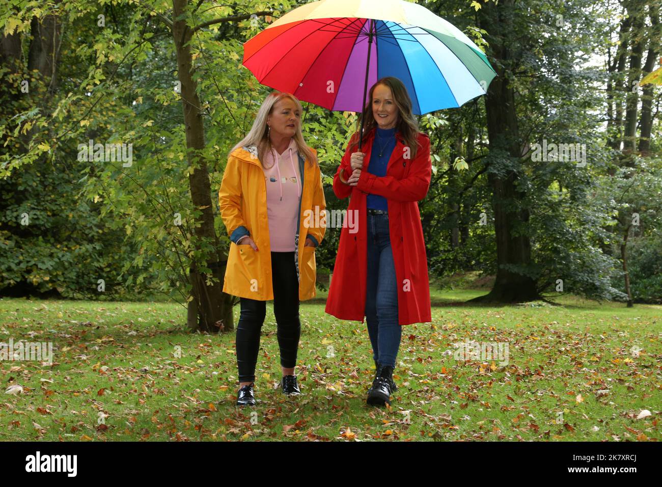 Two middle aged attractive caucasian women in Belleisle Park, Ayr ...