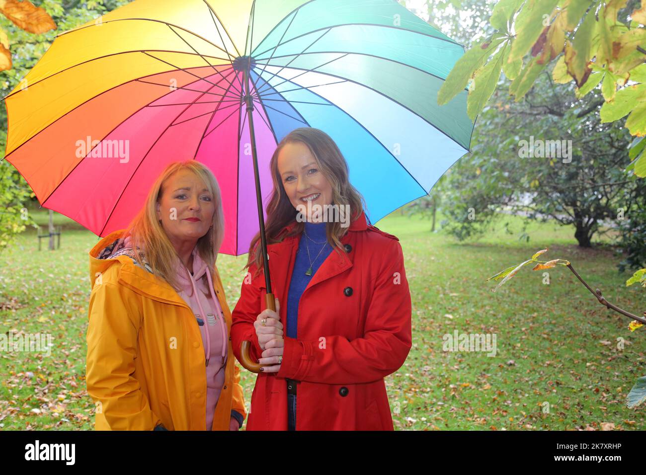 Two middle aged attractive caucasian women in Belleisle Park, Ayr ...