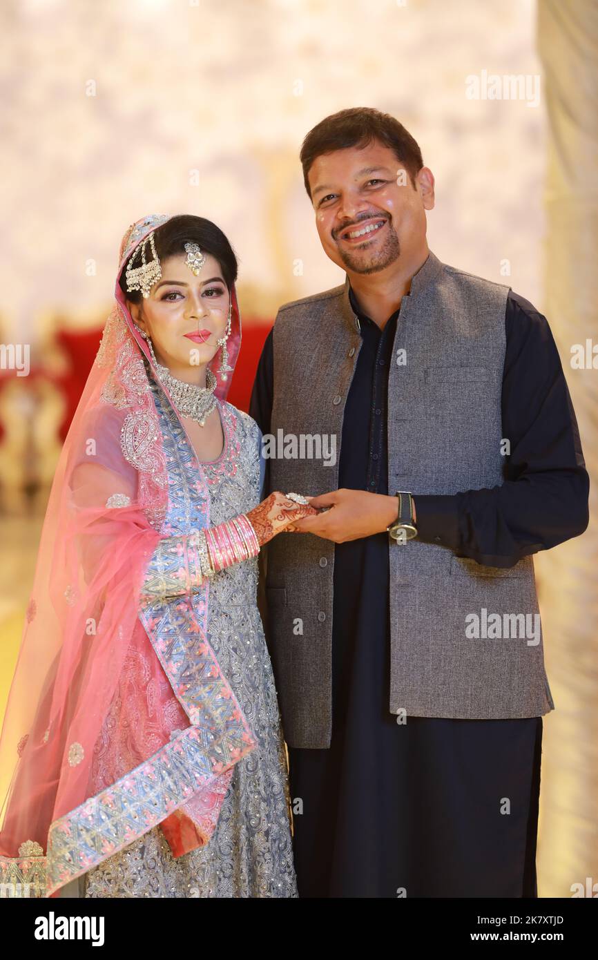 Bride at Pakistani wedding: Traditional Nikah ceremony in Karachi Stock ...