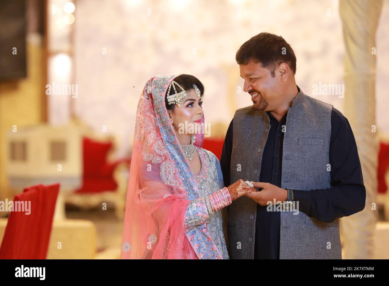 Bride at Pakistani wedding: Traditional Nikah ceremony in Karachi Stock ...