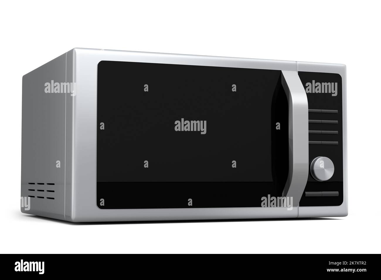 Microwave for heating food on kitchen isolated on white background. 3d ...