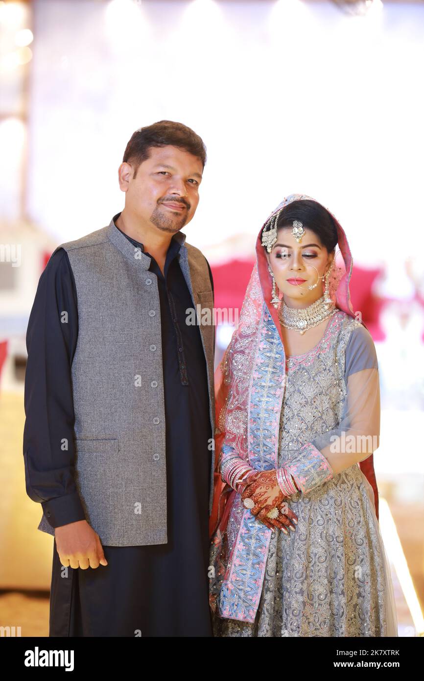 Bride at Pakistani wedding: Traditional Nikah ceremony in Karachi Stock ...