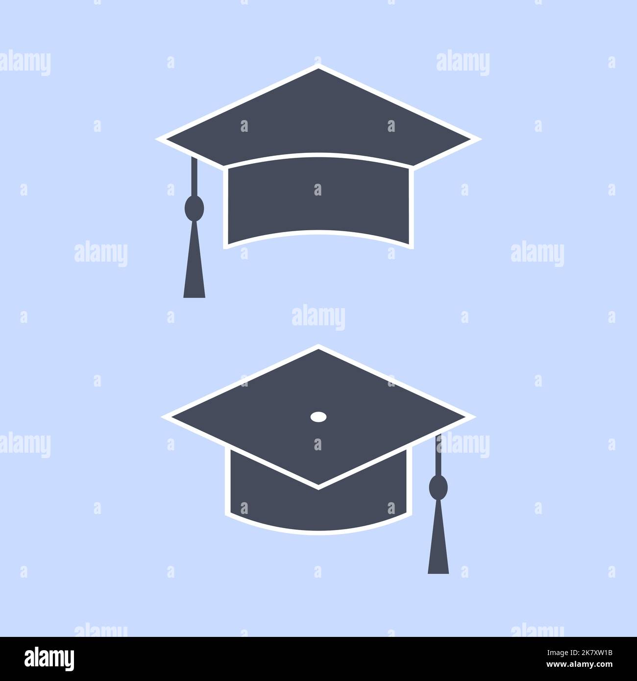 Graduation hat vector icon isolated on white background Stock Vector ...