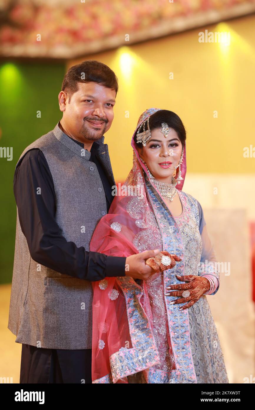Bride at Pakistani wedding: Traditional Nikah ceremony in Karachi Stock ...