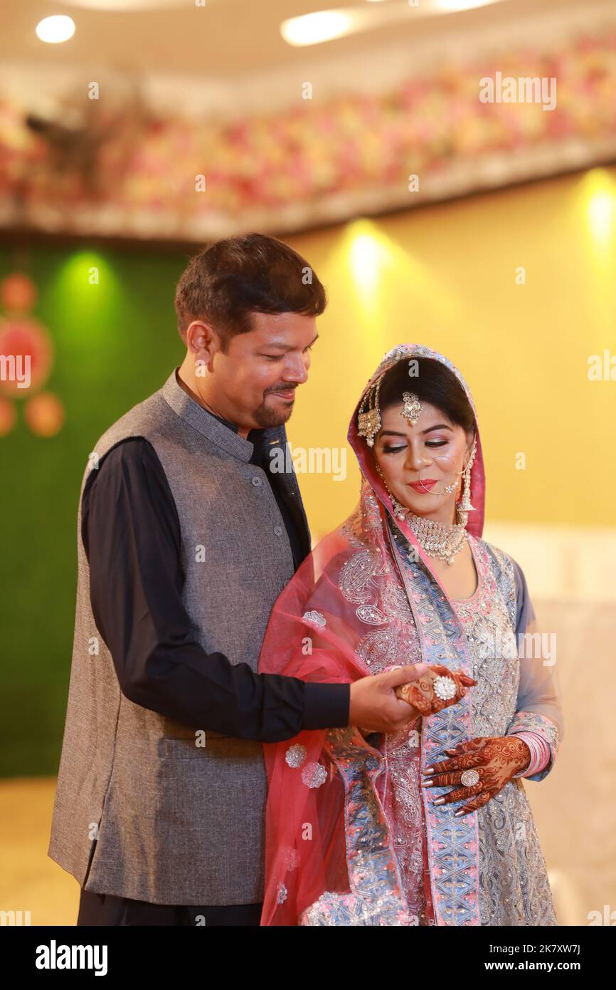 Bride at Pakistani wedding: Traditional Nikah ceremony in Karachi Stock ...