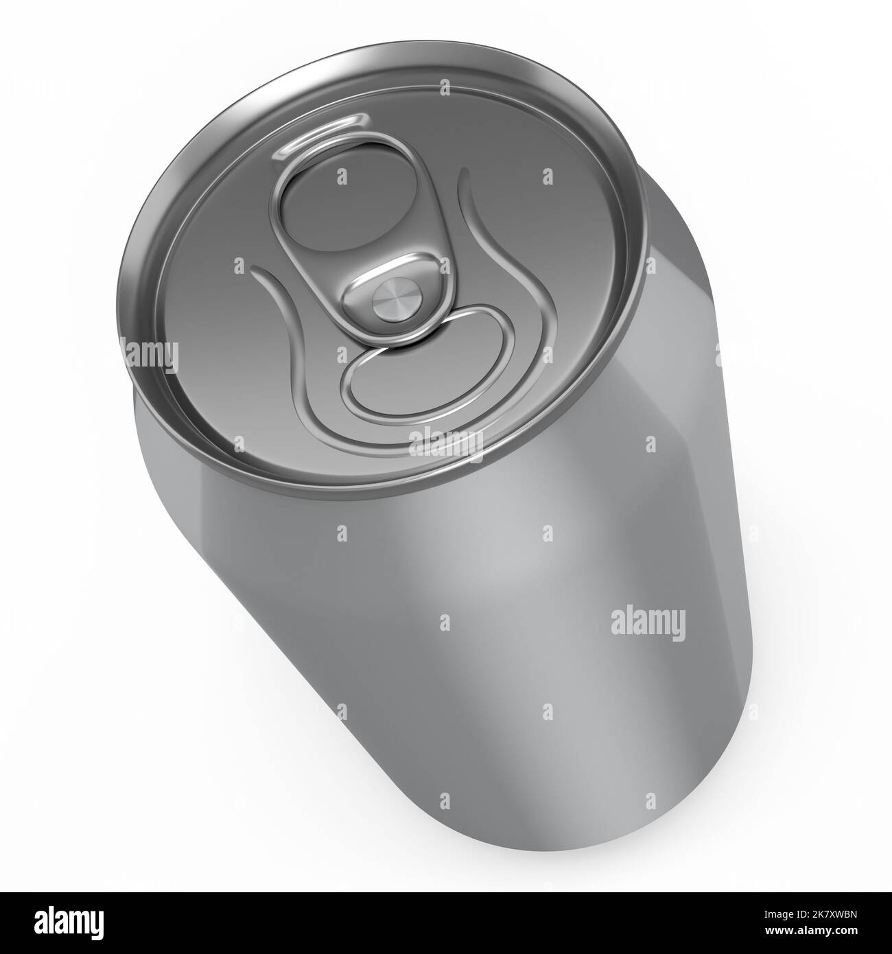 Silver aluminum beer or soda can isolated on white background. 3D ...