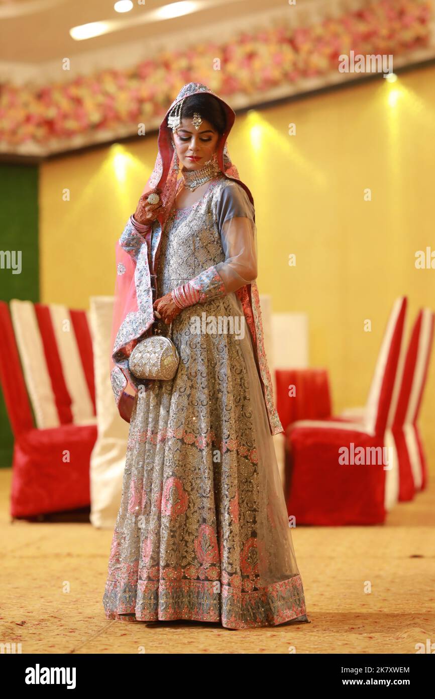 Bride at Pakistani wedding: Traditional Nikah ceremony in Karachi Stock ...