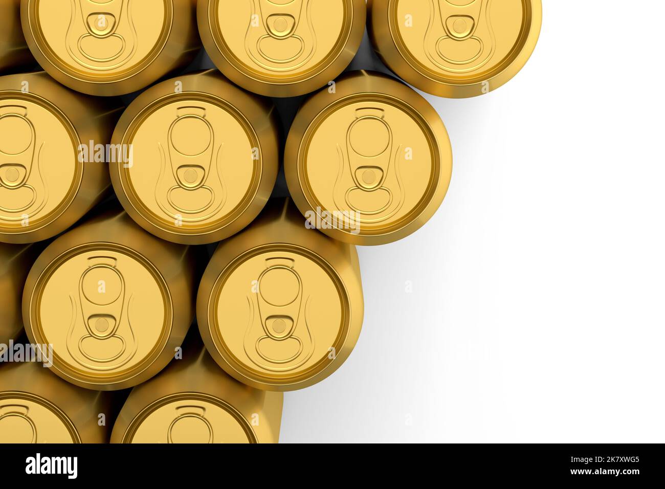 Group of aluminum beer or soda cans on white background. 3D render ...