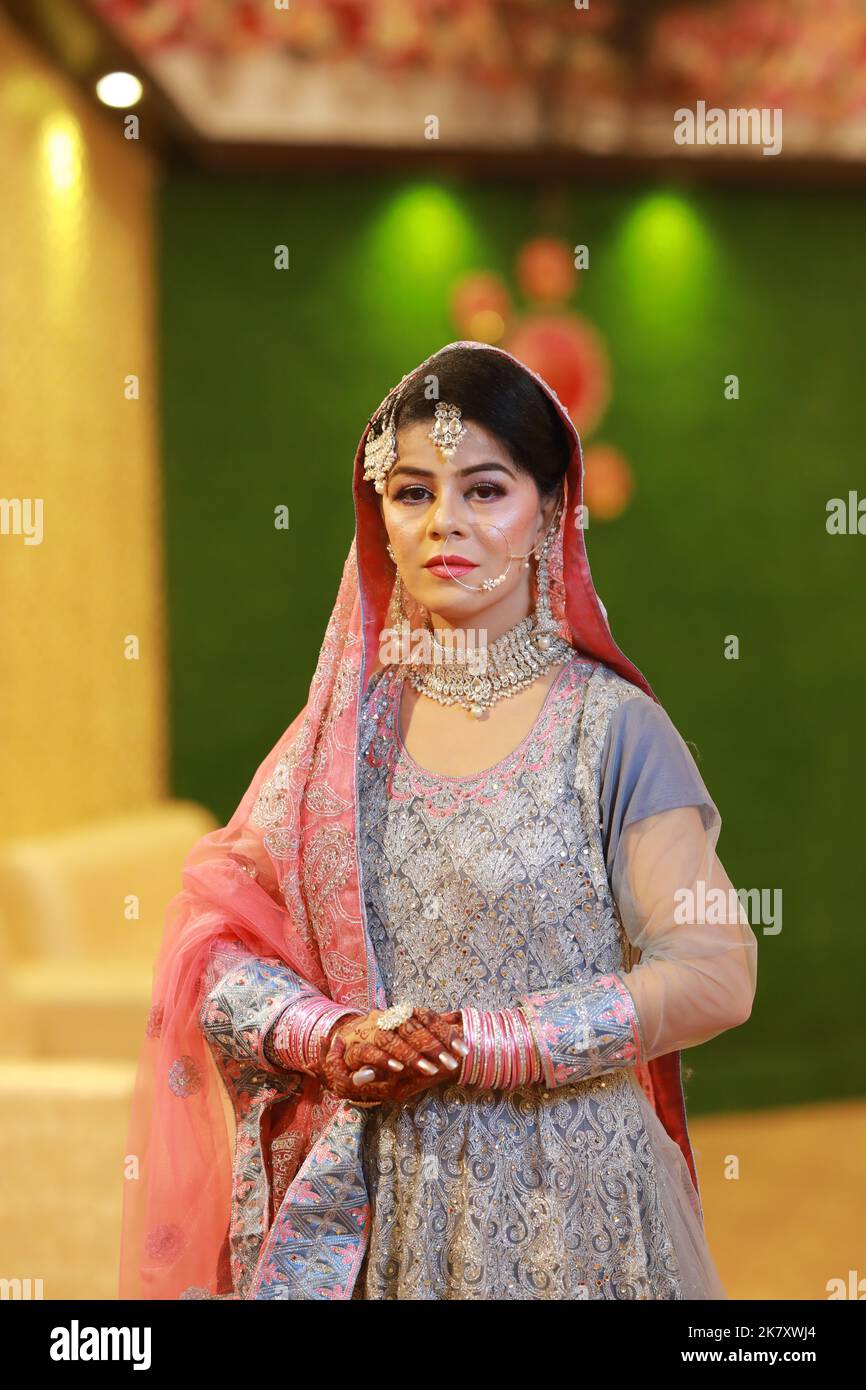 Bride at Pakistani wedding: Traditional Nikah ceremony in Karachi Stock ...