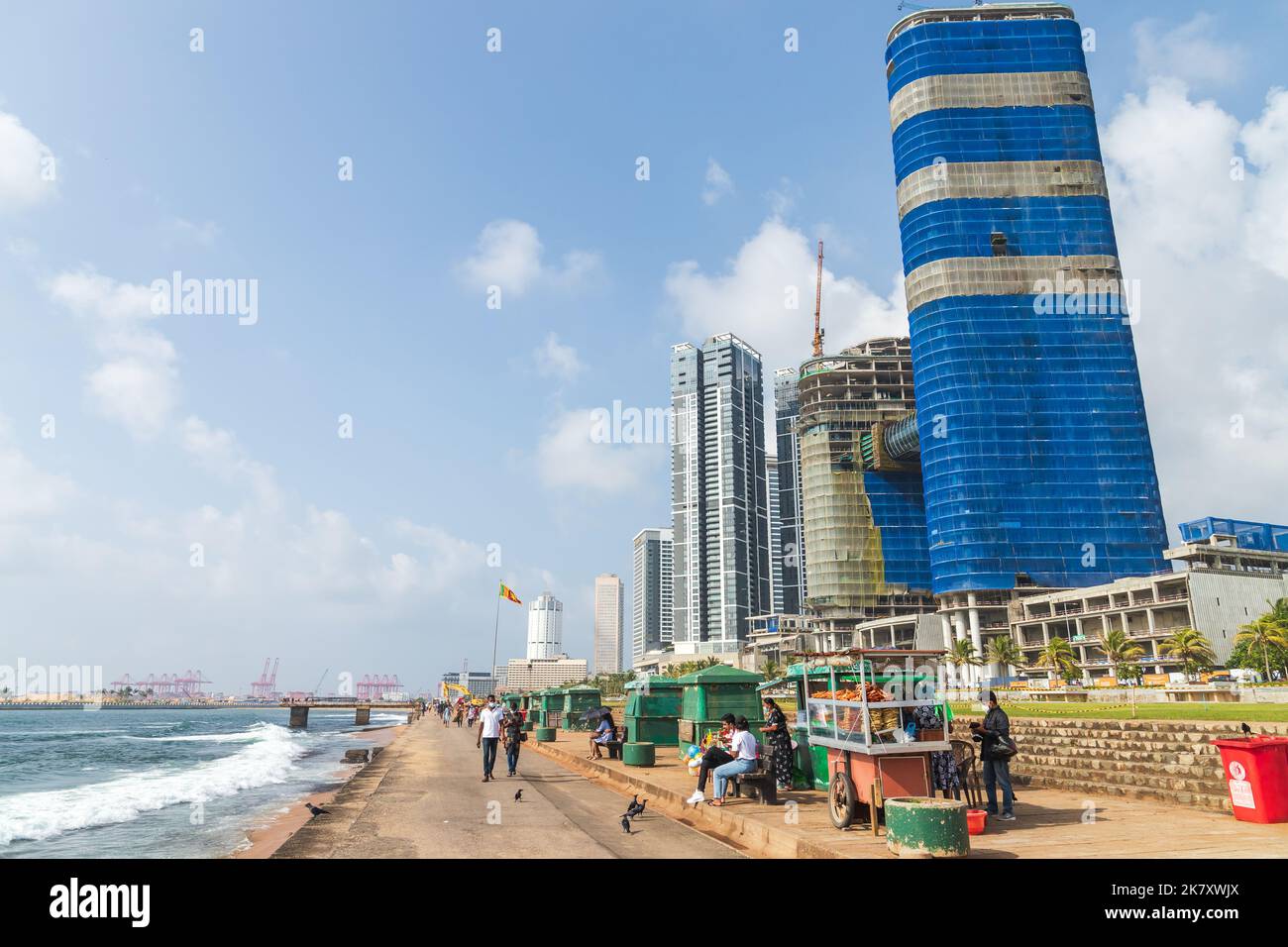 Colombo, Sri Lanka - December 3, 2021: Colombo downtown, coastal view ...