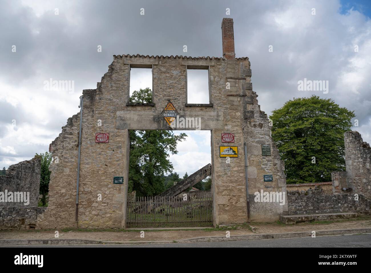 The village of Oradour-sur-Glane, Haute-Vienne, France, the site of a ...