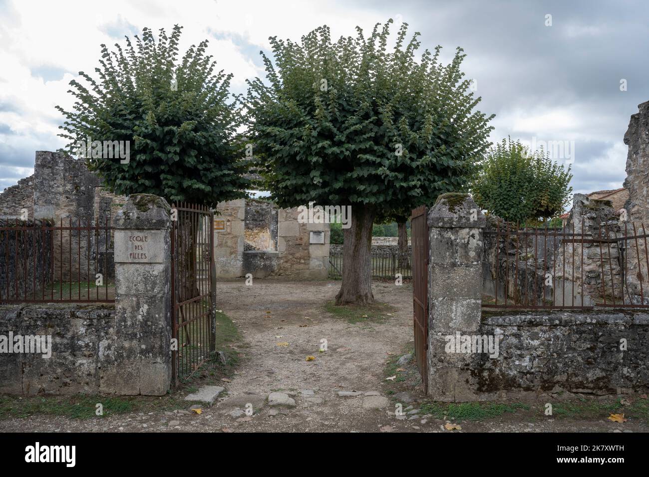 The village of Oradour-sur-Glane, Haute-Vienne, France, the site of a ...