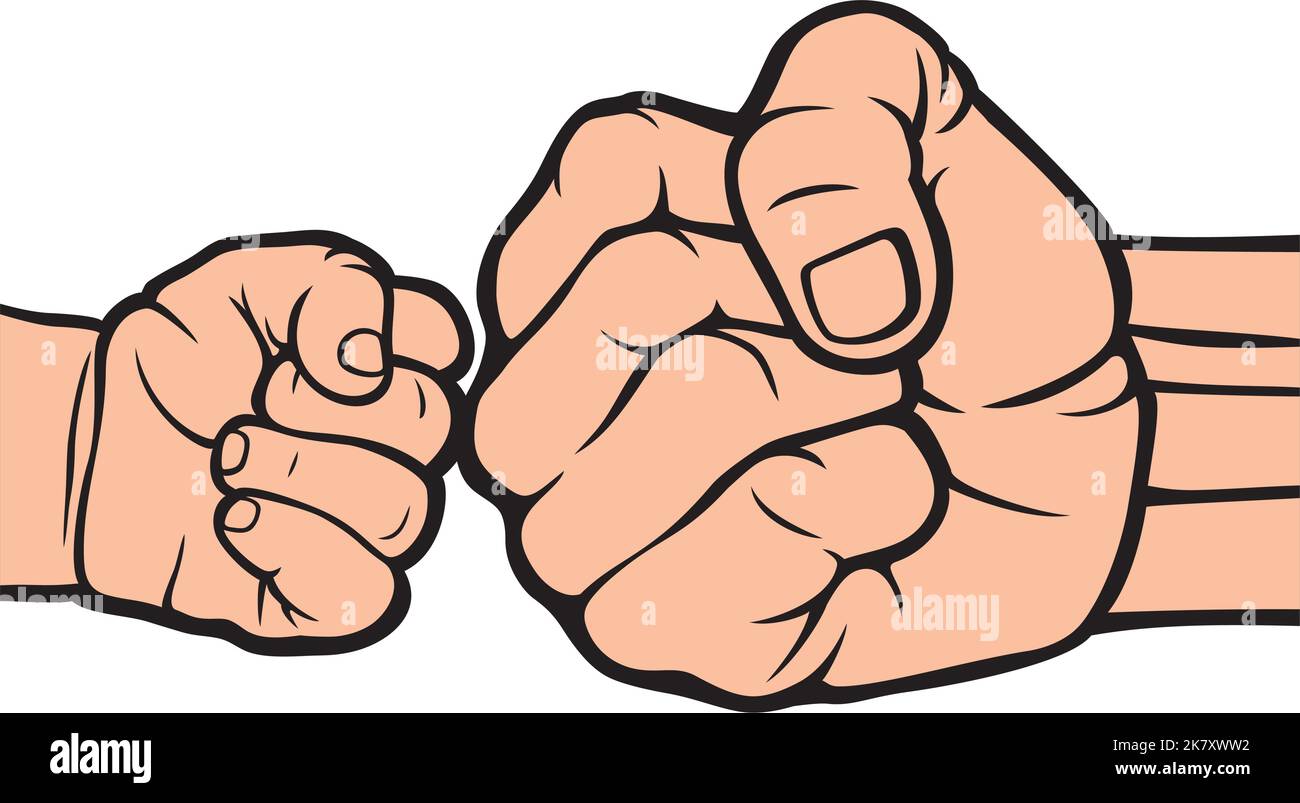 Father and Baby Hands Color Vector Illustration Stock Vector Image ...