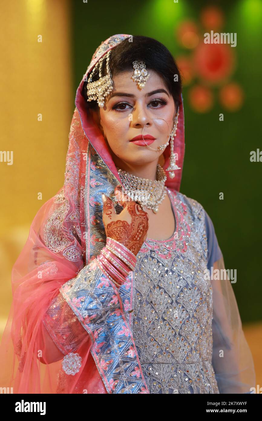 Bride at Pakistani wedding: Traditional Nikah ceremony in Karachi Stock ...